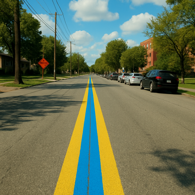 The Meaning Behind the New Blue Line Appearing on U.S. Roads – DecoRafit